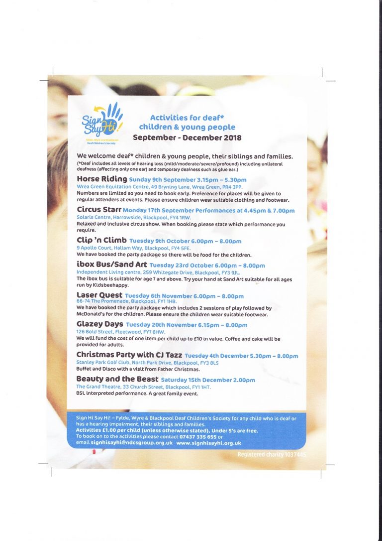 Club Programme – Sign Hi Say Hi!